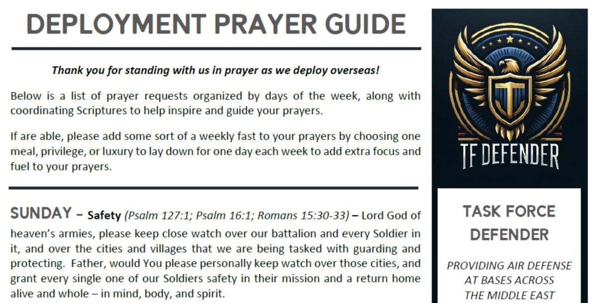 Deployment Prayer Guide – Like Trees Planted